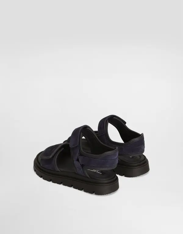 Dolce & Gabbana Split Leather Sandals With Logo Print