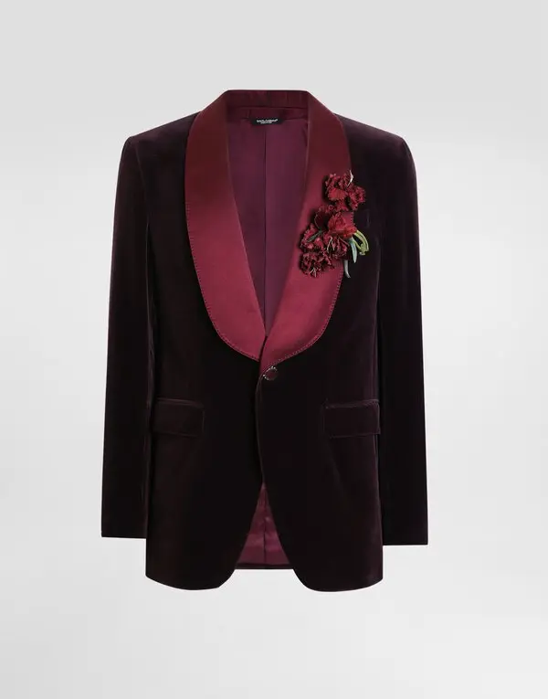 Dolce & Gabbana Single-breasted Sicilia Light Smooth Velvet Jacket Suits And Blazers - Purple