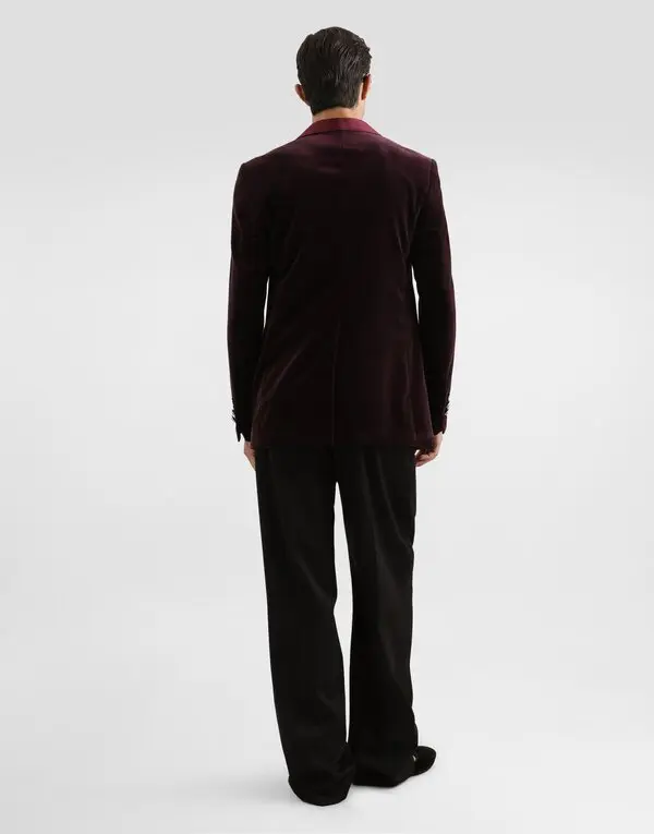 Dolce & Gabbana Single-breasted Sicilia Light Smooth Velvet Jacket Suits And Blazers - Purple