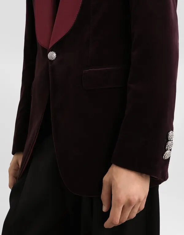 Dolce & Gabbana Single-breasted Sicilia Light Smooth Velvet Jacket Suits And Blazers - Purple