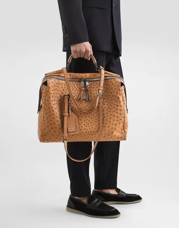 Dolce & Gabbana Vittoria Ostrich Leather Handbag Shoppers