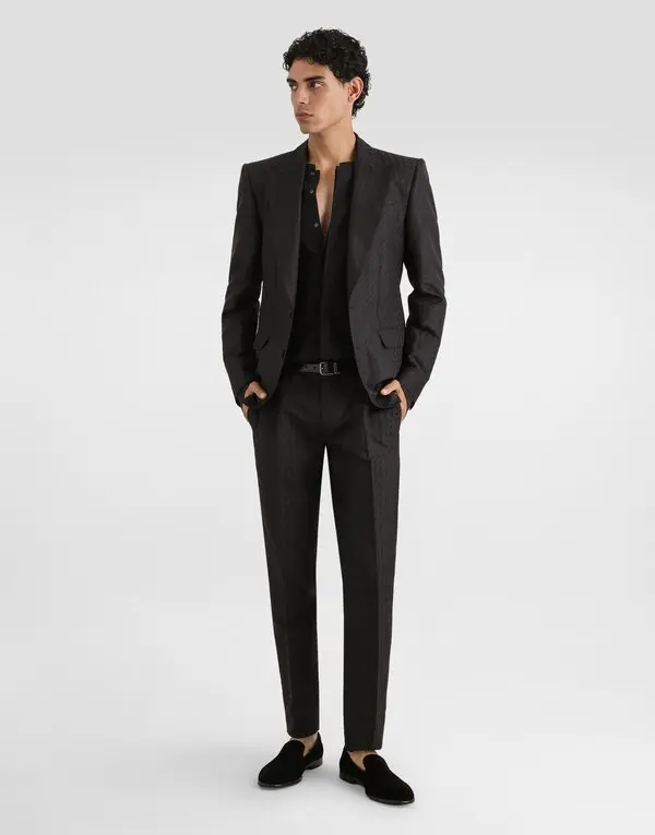 Dolce & Gabbana Micro Pattern Jacquard Trousers - Black