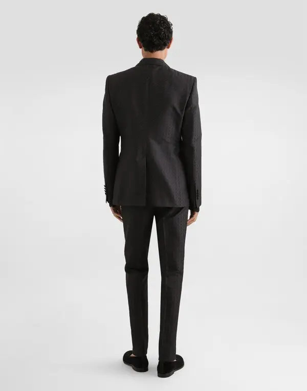 Dolce & Gabbana Micro Pattern Jacquard Trousers - Black