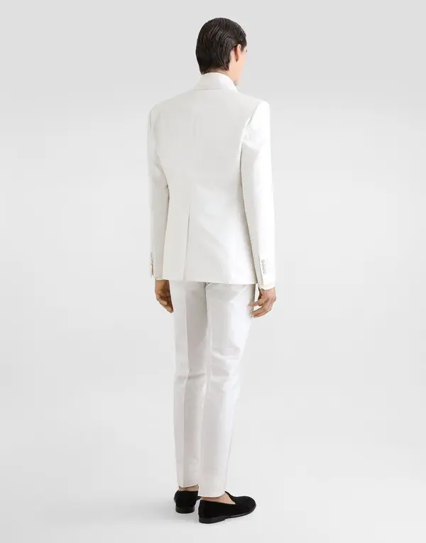 Dolce & Gabbana Micro Pattern Jacquard Trousers Pants And Shorts - White