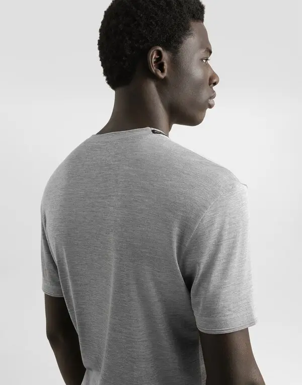 Dolce & Gabbana Short-sleeved Silk T-shirt T-shirts And Polos Gray - Grey