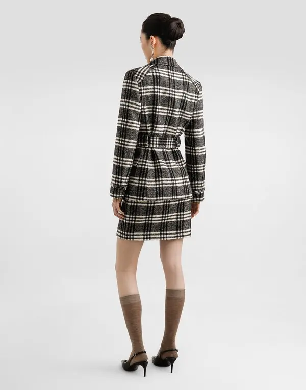 Dolce & Gabbana Wool Blend Check Skirt Skirts
