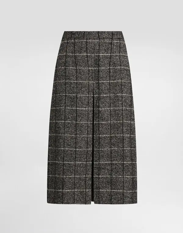 Dolce & Gabbana Wool Blend Check Skirt