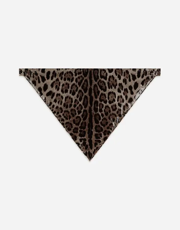 Dolce & Gabbana Leopard- Coated Satin Triangle Veil