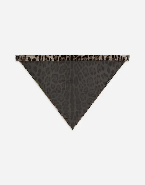 Dolce & Gabbana Leopard- Coated Satin Triangle Veil
