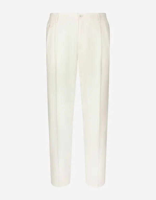 Dolce & Gabbana Tailored Wool Flannel Trousers - Beige