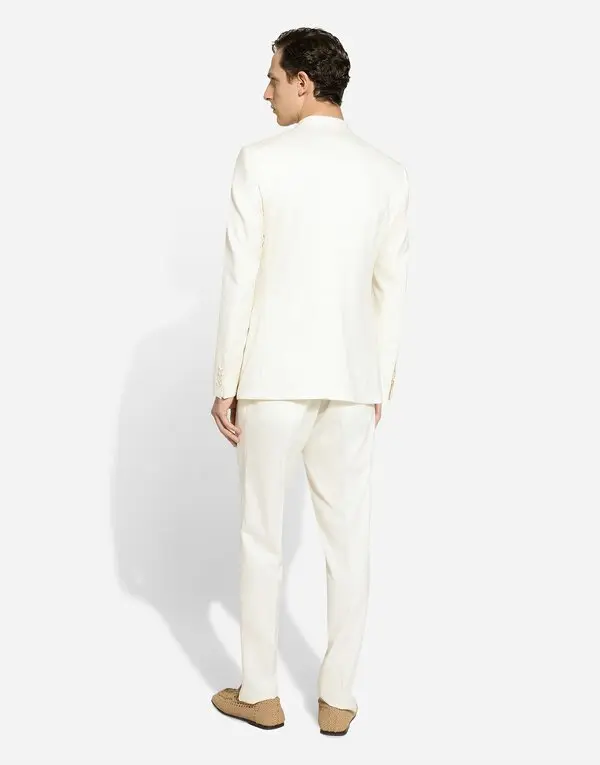 Dolce & Gabbana Tailored Wool Flannel Trousers - Beige