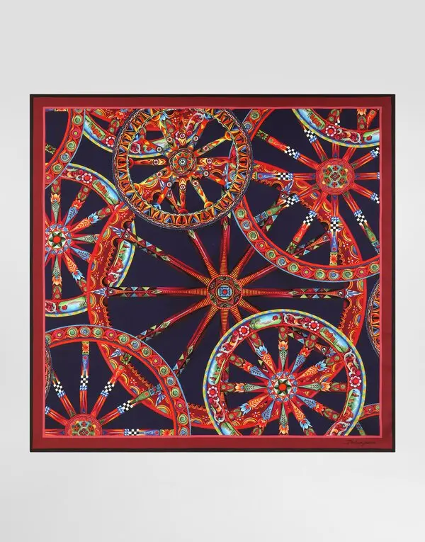 Dolce & Gabbana 90x90 Carretto-print Silk Twill Scarf Scarves And Silks