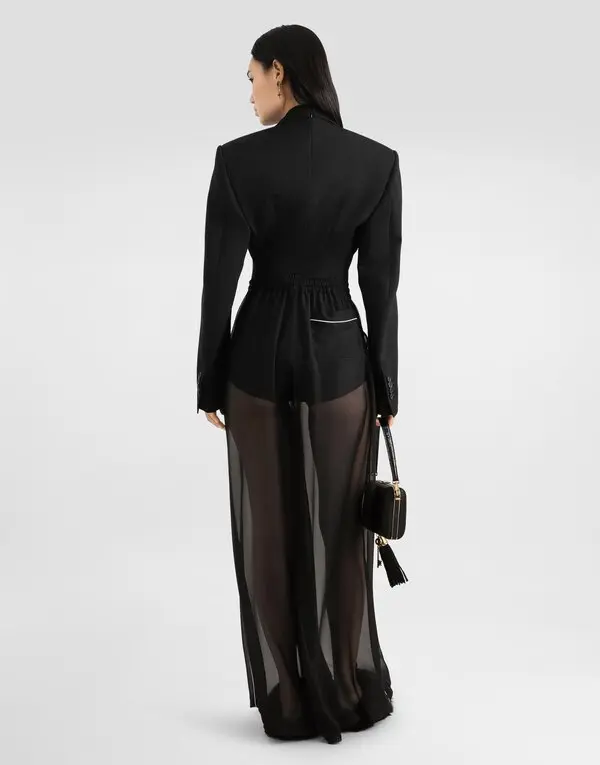 Dolce & Gabbana Double-breasted Jacket In Wool Gabardine Blazers Wool