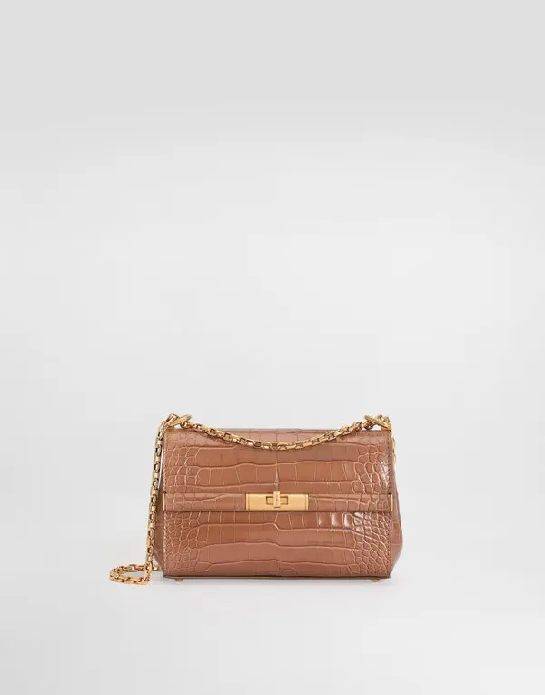 Dolce & Gabbana Marlene City Mini Shoulder Bag In Polished Alligator Collection