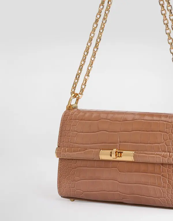 Dolce & Gabbana Marlene City Mini Shoulder Bag In Polished Alligator Collection