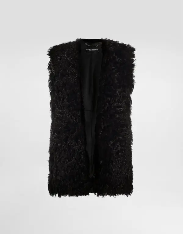 Dolce & Gabbana Kalgan Lamb Vest Blazers - Black