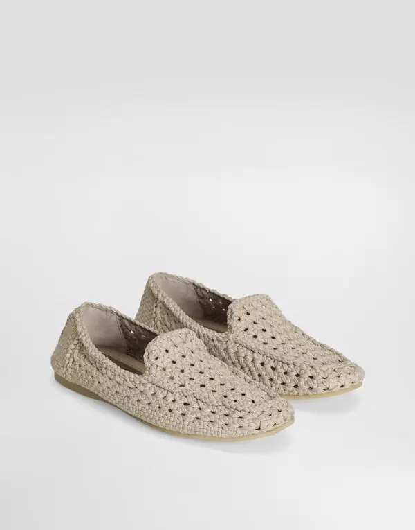 Dolce & Gabbana Hand-woven Driver Shoes - Beige