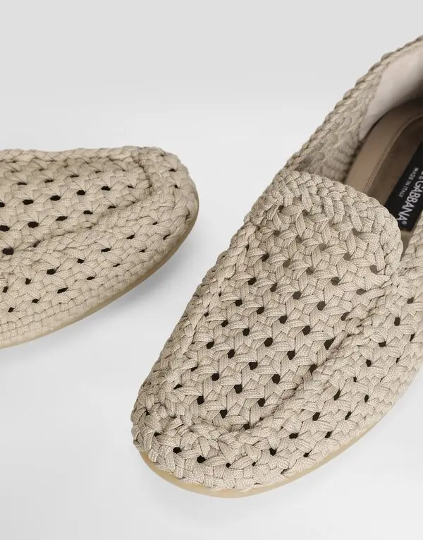 Dolce & Gabbana Hand-woven Driver Shoes - Beige