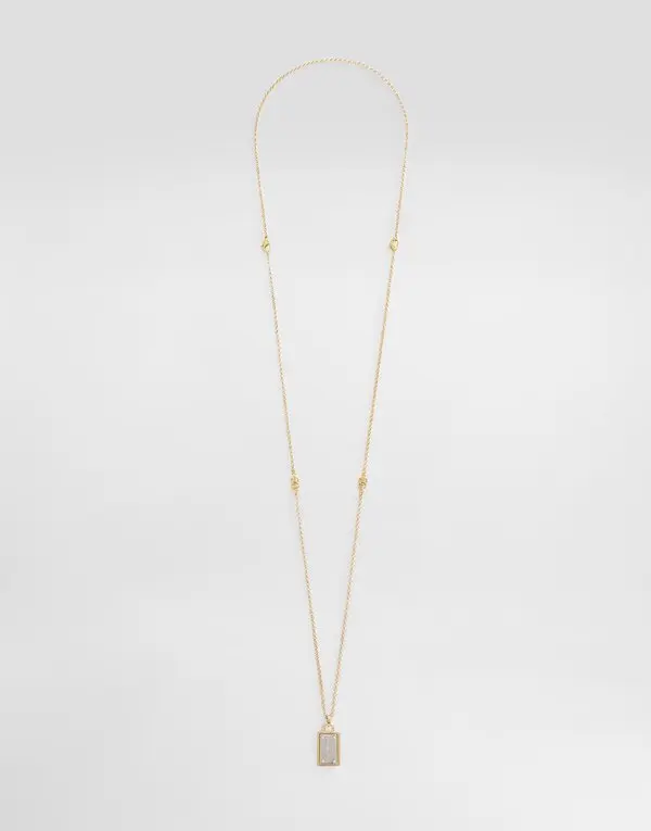 Dolce & Gabbana Teardrop Pendant Necklace With Dg Logo - Gold