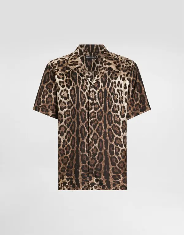Dolce & Gabbana Silk Shirt With Leopard Shirts Animal - Print