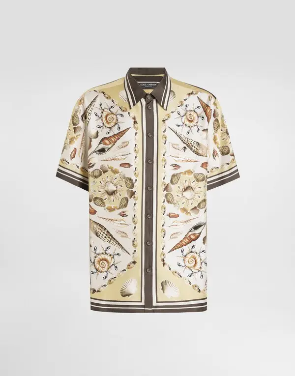 Dolce & Gabbana Printed Hawaii Silk Twill Shirt Shirts - Multicolor