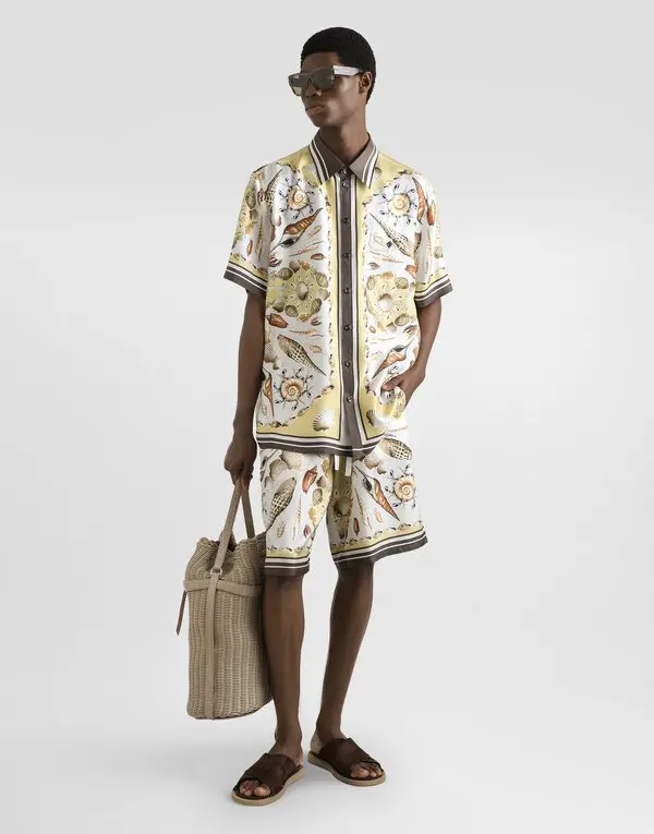 Dolce & Gabbana Printed Hawaii Silk Twill Shirt Shirts - Multicolor