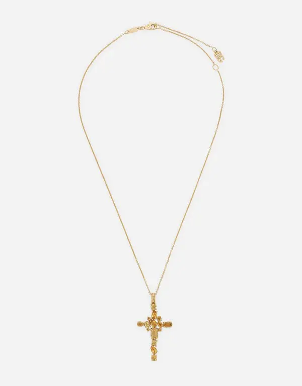 Dolce & Gabbana Rainbow Monochrome Pendant 18-carat Yellow And Citrine Quartz Necklaces - Gold