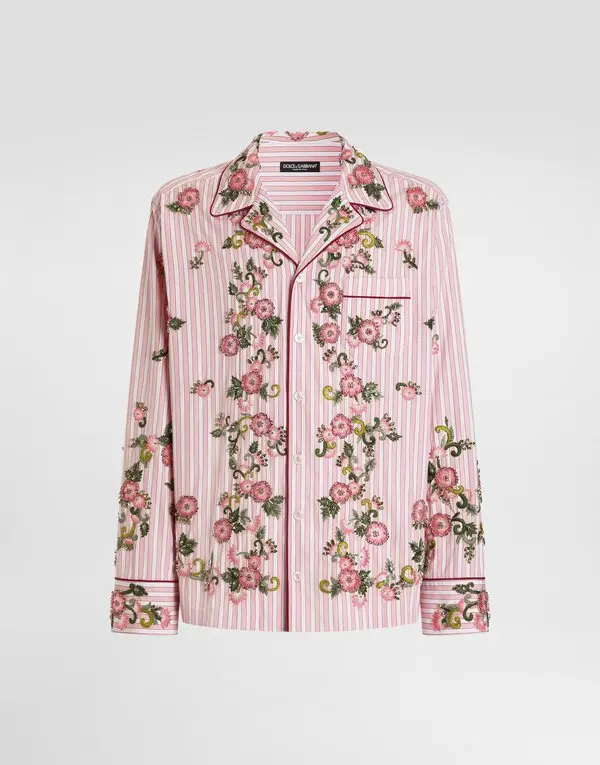 Dolce & Gabbana Cotton And Silk Vanity Shirt With Embroidery Shirts Multi-colored - Multicolor