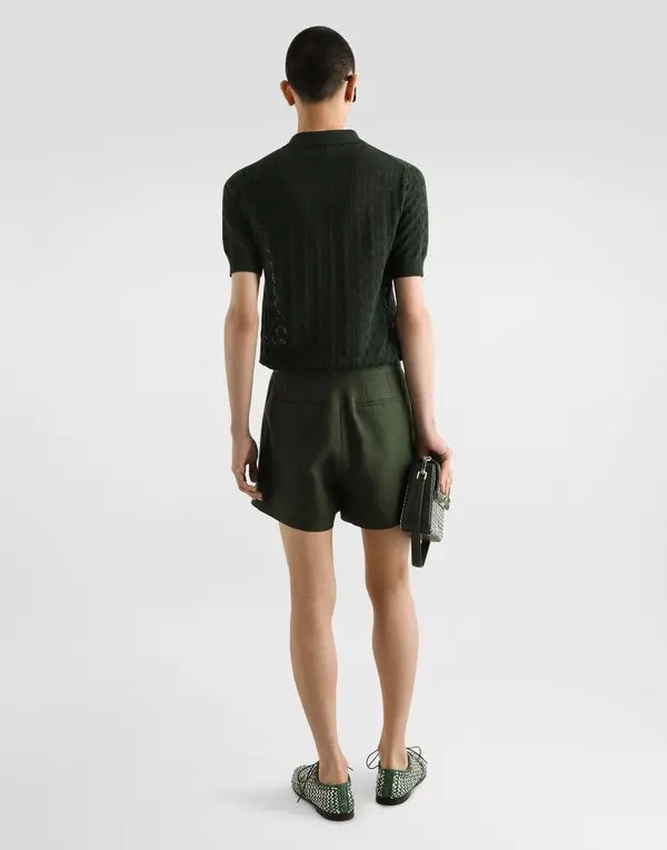 Dolce & Gabbana Short-sleeved Cotton Openwork Polo-shirt Sweaters And Cardigans - Green
