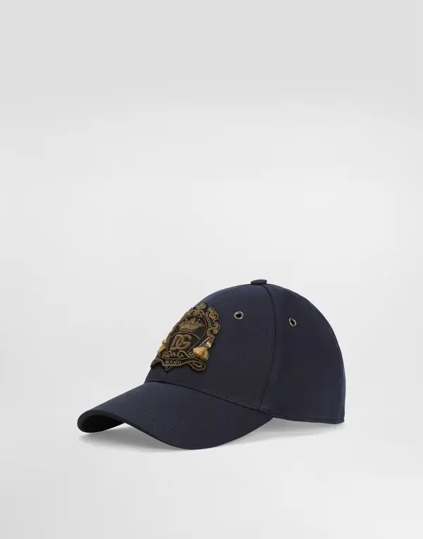 Dolce & Gabbana Washed-effect Drill Baseball Cap Hats And Gloves Multi-colored