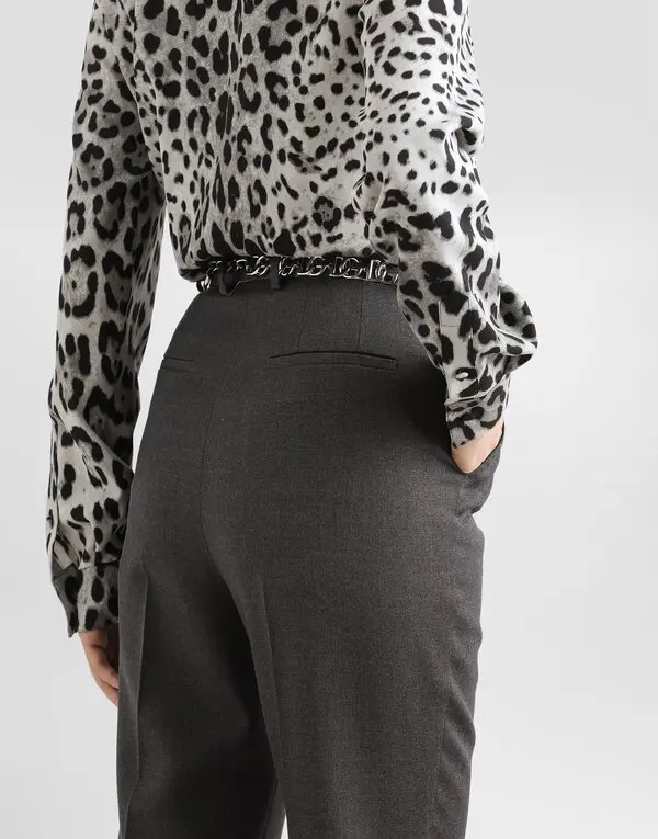 Dolce & Gabbana Tailored Woolen Pants Pants And Shorts Gray