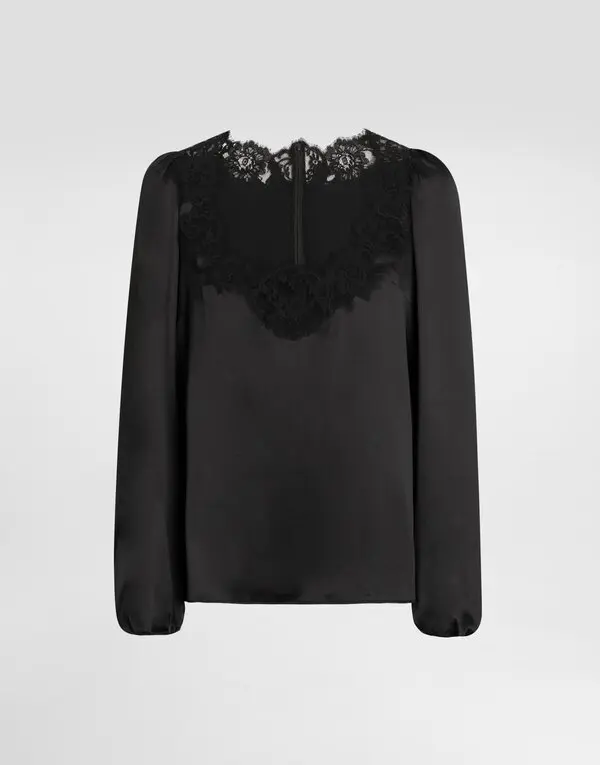 Dolce & Gabbana Stretch Satin Blouse Shirts And Tops Silk - Black