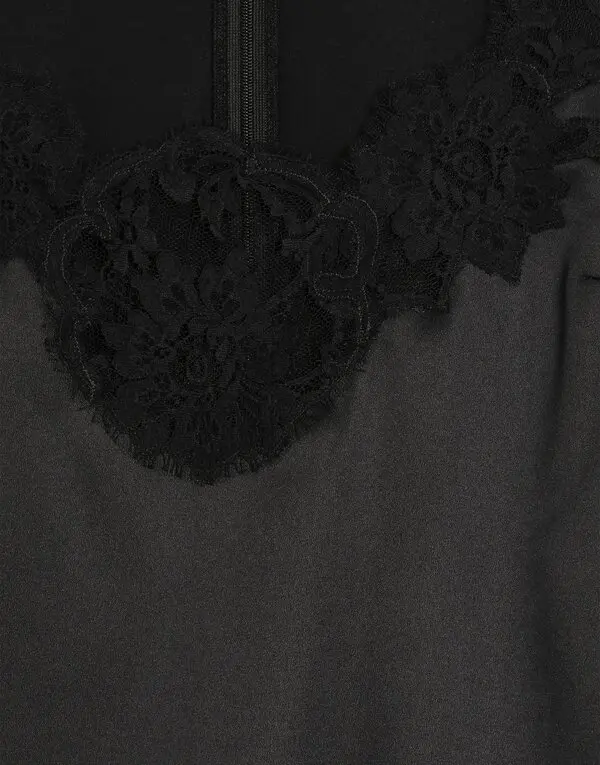 Dolce & Gabbana Stretch Satin Blouse With Lace Detail