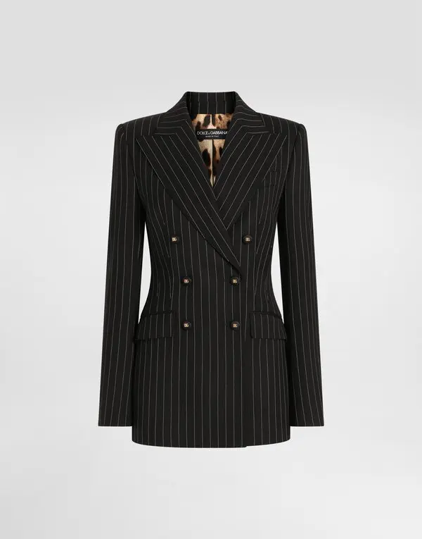 Dolce & Gabbana Double-breasted Pinstripe Wool Jacket Blazers Wool
