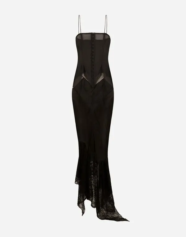 Dolce & Gabbana Strapless Lace Patchwork Dress Dresses Jersey