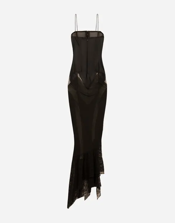 Dolce & Gabbana Strapless Lace Patchwork Dress Dresses Jersey