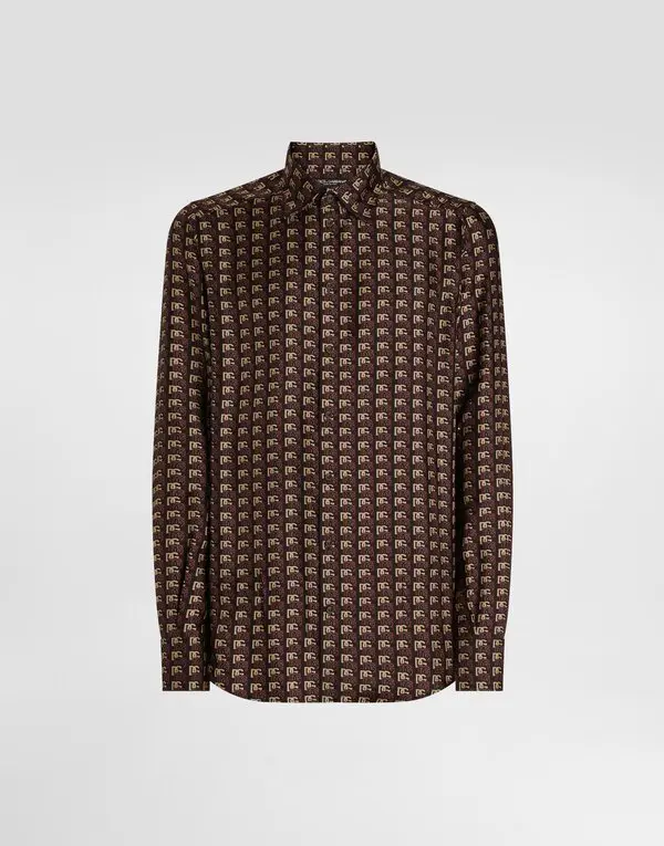 Dolce & Gabbana Ed Silk Twill Martini Shirt Shirts