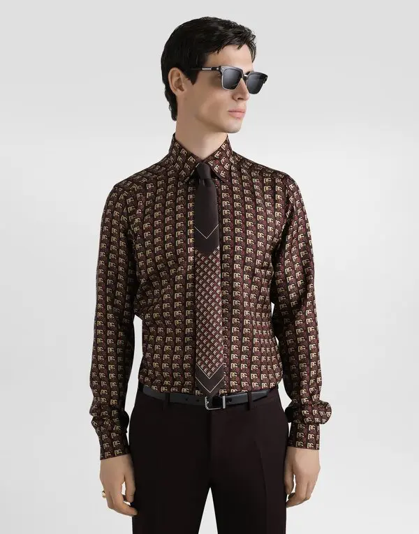 Dolce & Gabbana Ed Silk Twill Martini Shirt Shirts