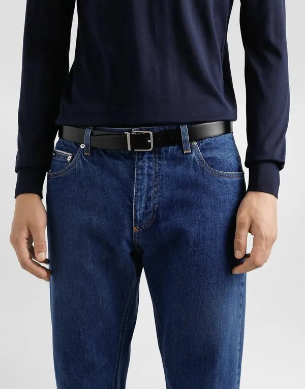 Dolce & Gabbana Brushed Calfskin Belt - Black