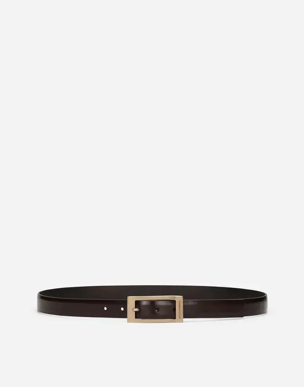Dolce & Gabbana Brushed Calfskin Belt - Brown