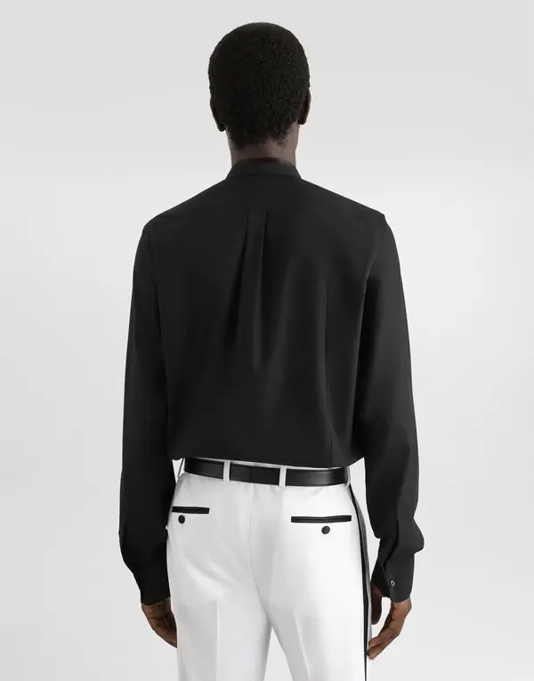 Dolce & Gabbana Supima Cotton Gold Shirt Shirts Cotton - Black