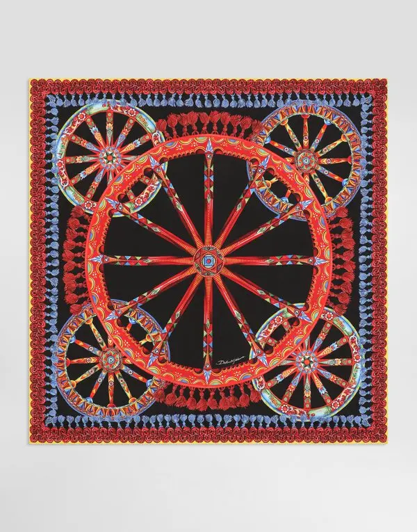 Dolce & Gabbana 90x90 Carretto-print Silk Twill Scarf Scarves And Silks - Multicolor