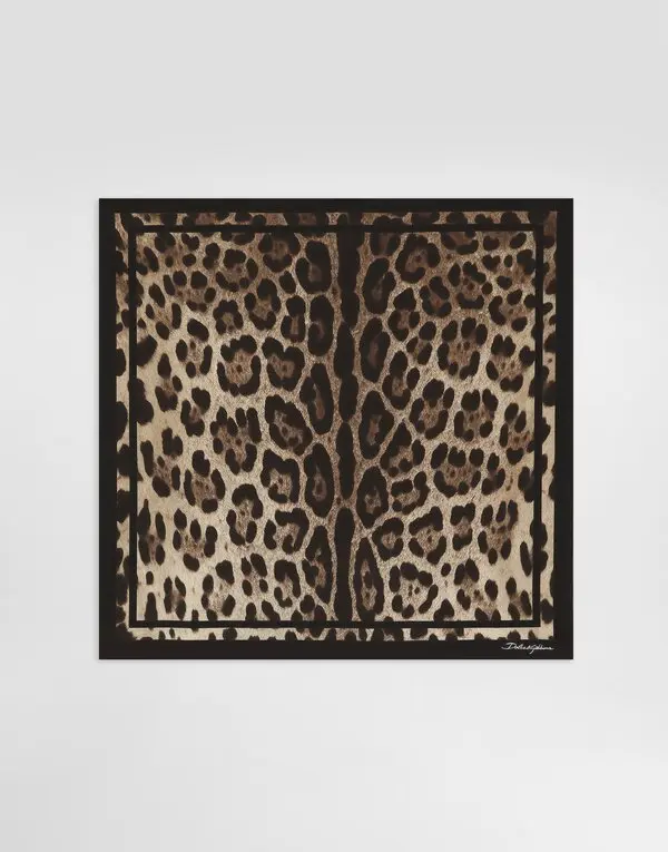 Dolce & Gabbana Leopard- Silk Twill Scarf 50x50 Scarves And Silks - Print