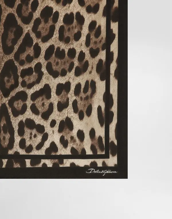 Dolce & Gabbana Leopard- Silk Twill Scarf 50x50 Scarves And Silks - Print