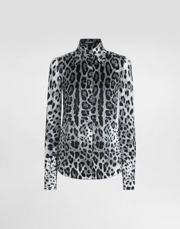 Dolce & Gabbana Leopard- Silk Satin Shirt
