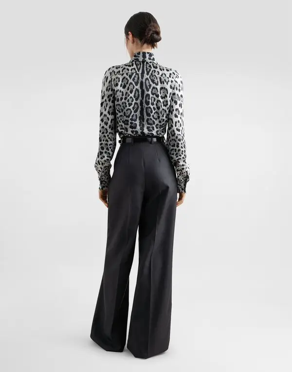 Dolce & Gabbana Leopard- Silk Satin Shirt