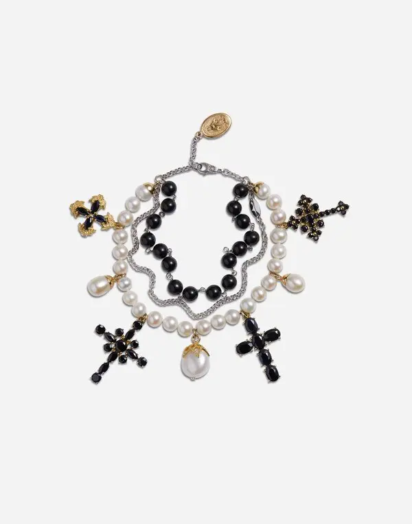Dolce & Gabbana Sicily Bracelet 18-carat White And Yellow And Black Sapphires Bracelets Metal - Gold