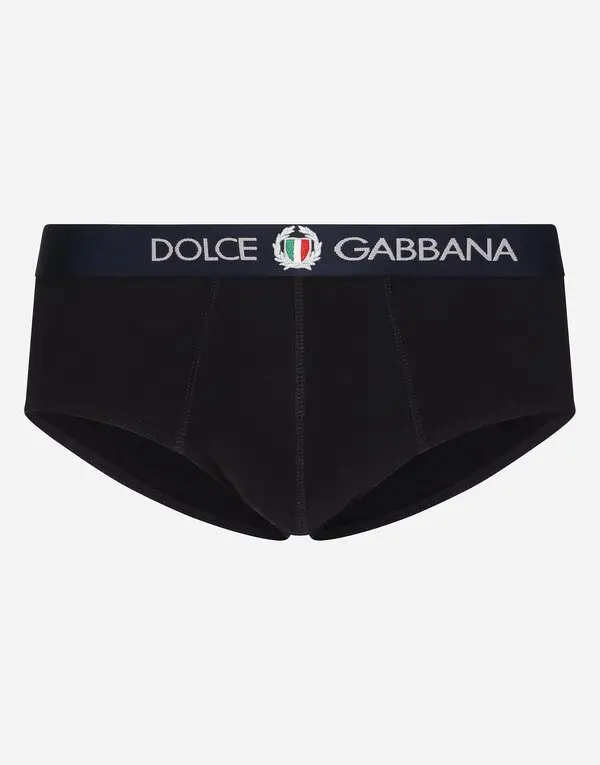Dolce & Gabbana Brando Briefs In Two-way Stretch Cotton Jersey Underwear And Loungewear Cotton - Blue