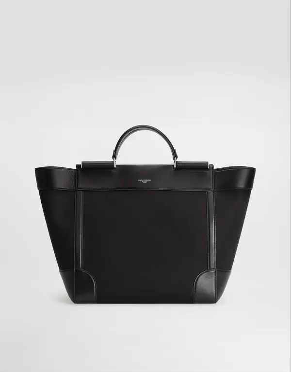 Dolce & Gabbana Calfskin And Panama Bag Crossbody Bags - Black