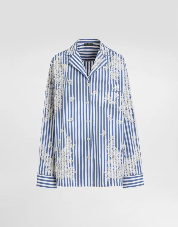 Dolce & Gabbana Cotton Shirt With Flowers And Lace Embroidery Shirts And Tops Multi-colored - Multicolor